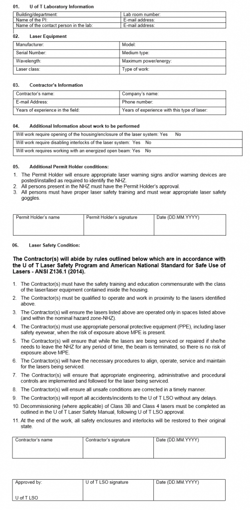 Laser Safety Program - Environmental Health & Safety